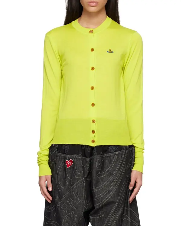 VIVIENNE WESTWOOD Orb Embroidered Knitted Cardigan