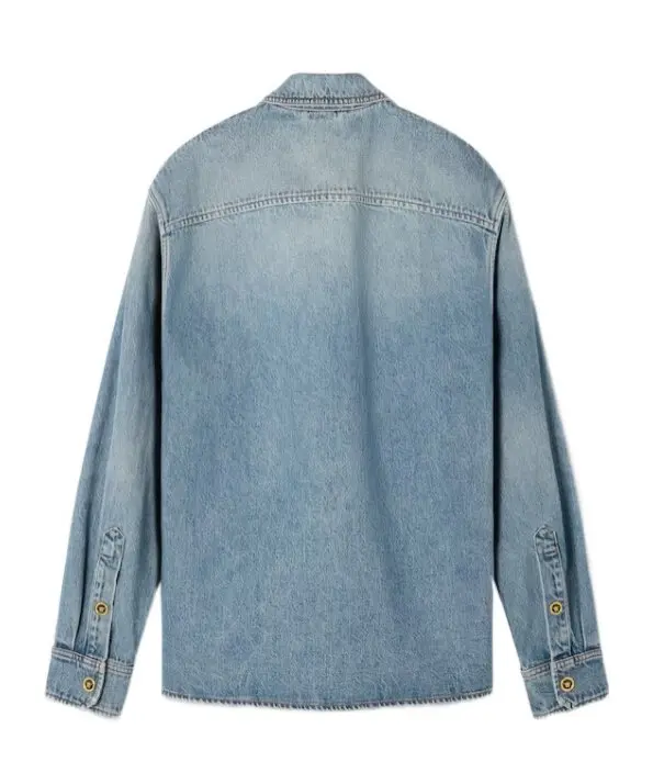 Versace Denim Zipped Overshirt - Blue