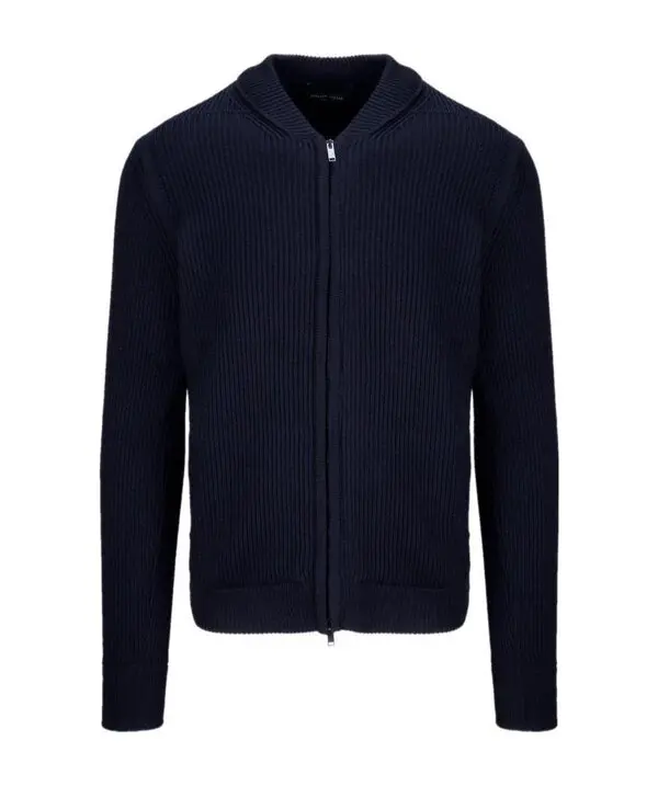ROBERTO COLLINA Navy Blue Knitted Cardigan