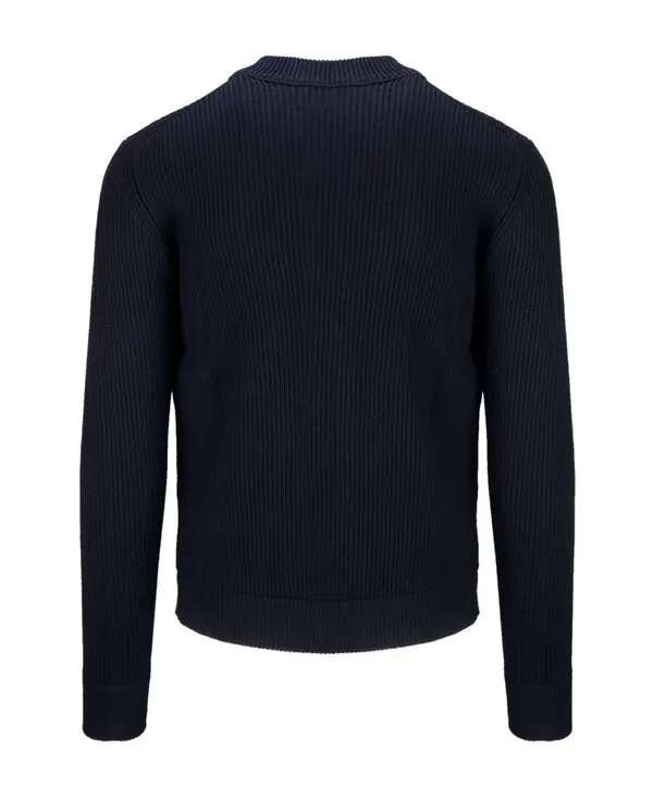 ROBERTO COLLINA Navy Blue Knitted Cardigan