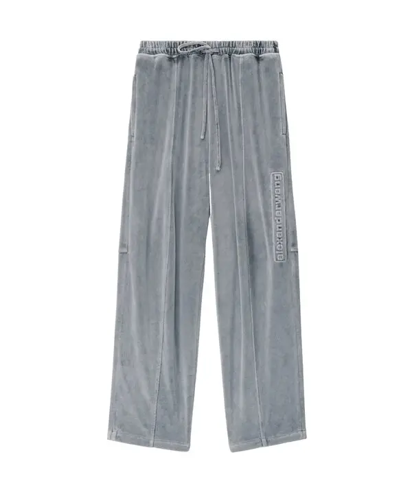 Alexander Wang Elastic Waist Drawstring Sweatpants - Washed Charcoal Gray