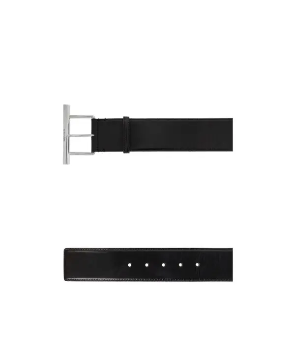 Alexander McQueen T-bar Buckled Leather Belt - Black