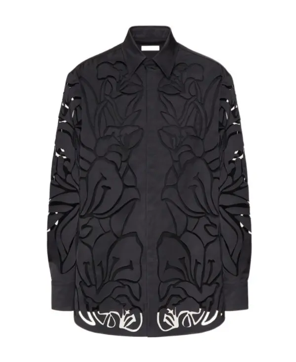 Valentino Garavani Floral Cut-out Button-up Shirt Jacket