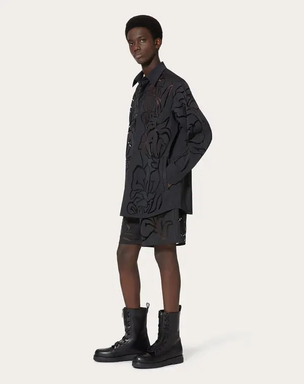 Valentino Garavani Floral Cut-out Button-up Shirt Jacket