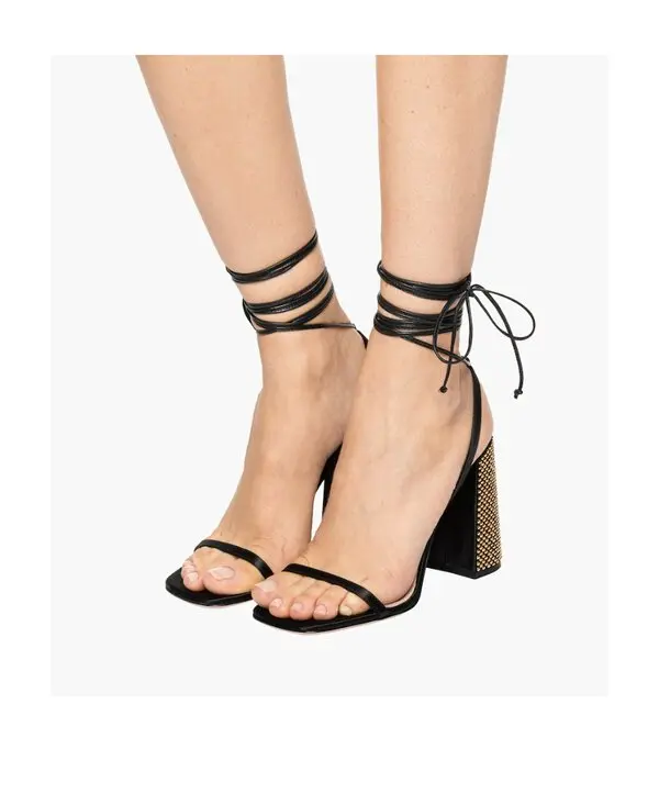 Miu Miu Embellished Ankle Tie Sandals