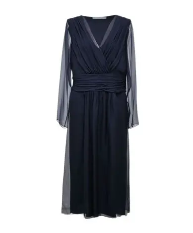 Alberta Ferretti V-neck Midi Chiffon Dress