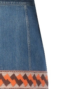 Valentino Garavani Jacquard Trim Denim Skirt