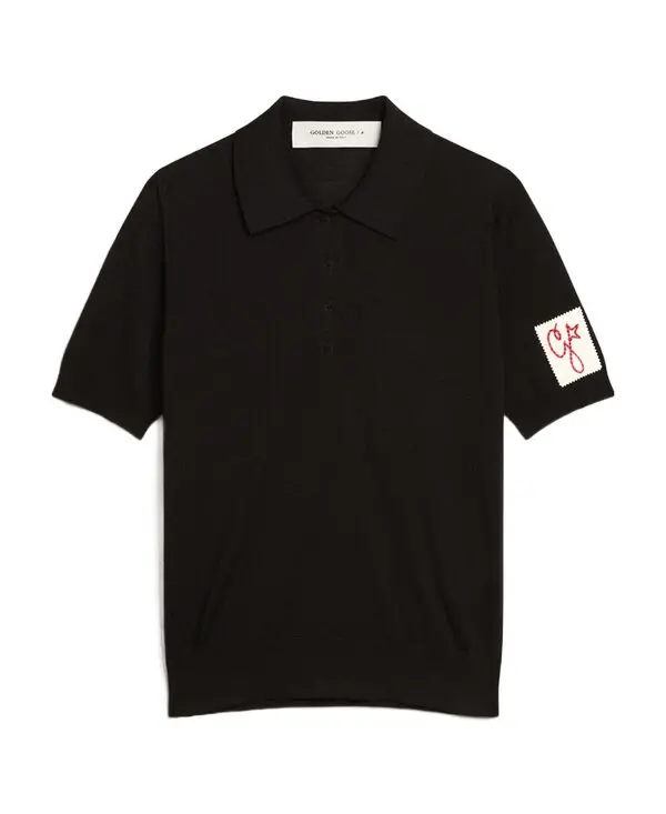 GOLDEN GOOSE Short Sleeve Polo Shirt - Black