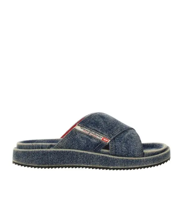 DIESEL® Sa-slide Cris Cros Denim Slides - Black