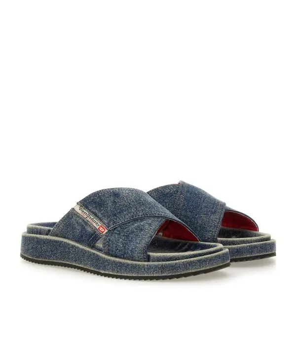 DIESEL® Sa-slide Cris Cros Denim Slides - Black