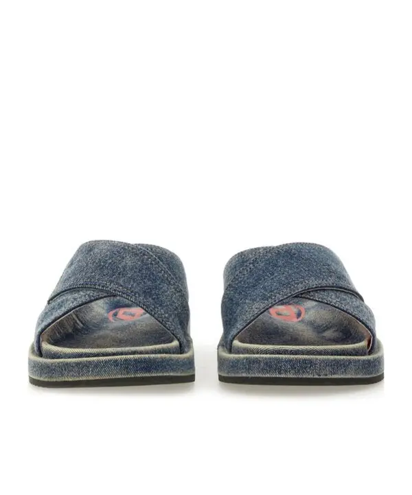 DIESEL® Sa-slide Cris Cros Denim Slides - Black