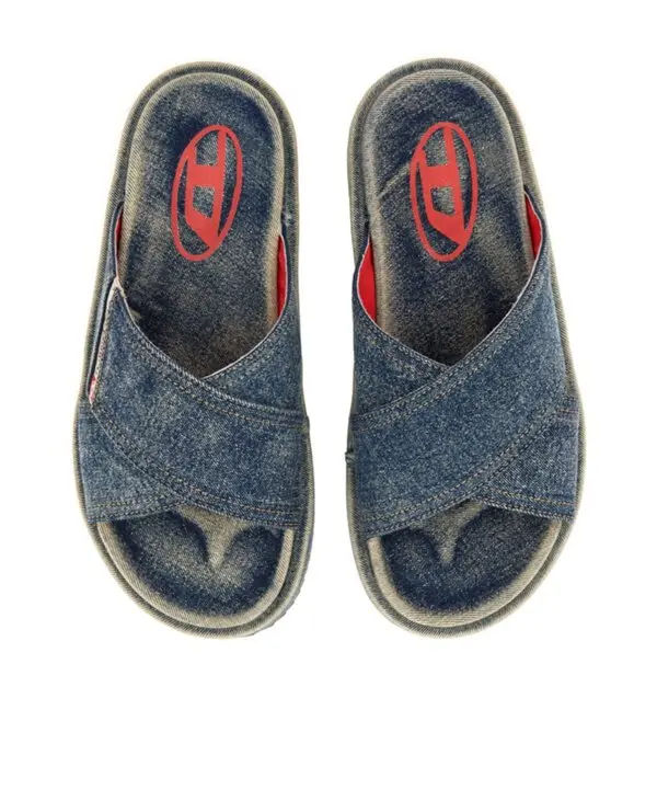 DIESEL® Sa-slide Cris Cros Denim Slides - Black