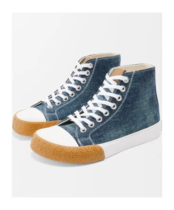 Loewe Bloc High-top Sneakers In Denim - Blue