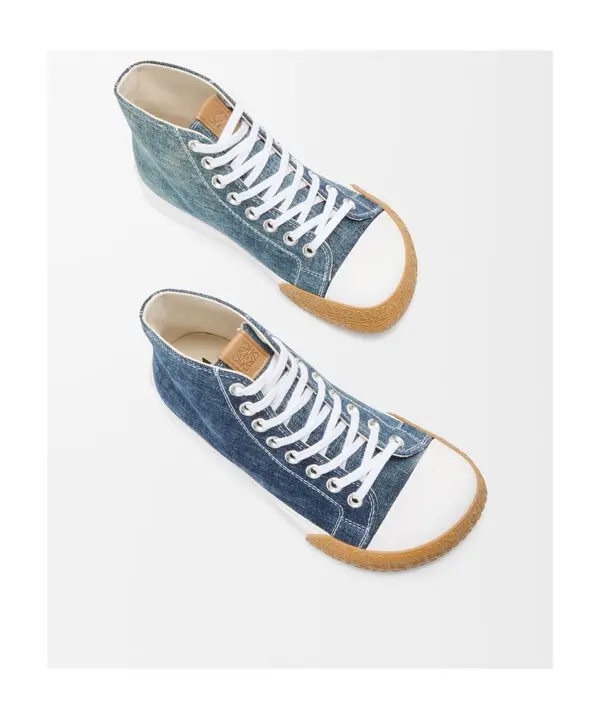 Loewe Bloc High-top Sneakers In Denim - Blue