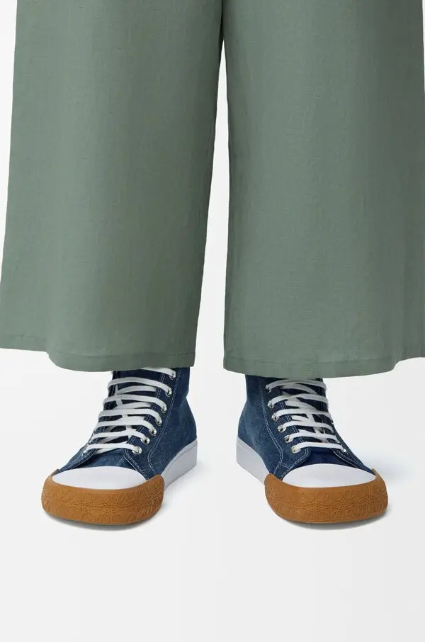 Loewe Bloc High-top Sneakers In Denim - Blue