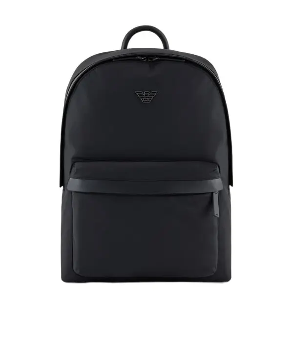 Emporio Armani Logo Plaque Zaino Backpack - Black