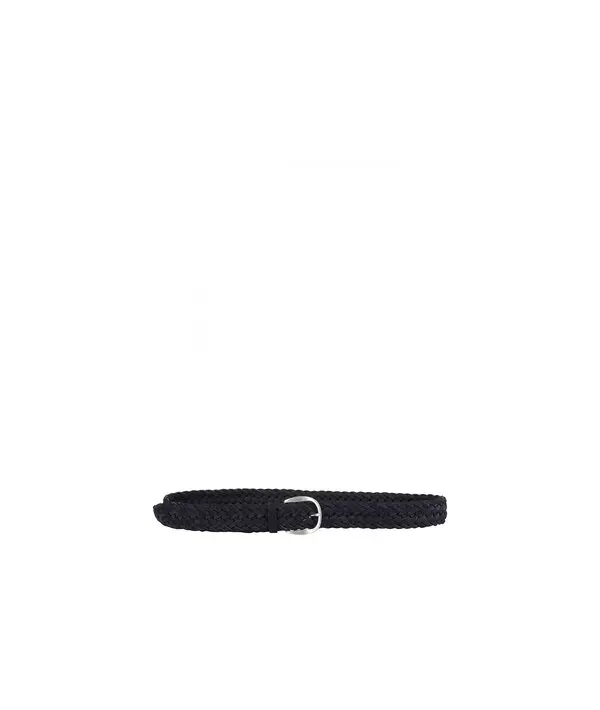ORTIGNI Braided Leather Belt With Adjustable Buckle - Blue