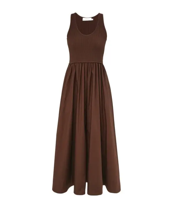 Zimmermann Sleeveless Dress With Fitted Knit Bodice And Gathered Skirt