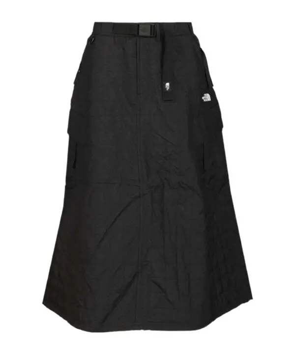 The North Face Quilted Volume Skirt With Integrated Belt And Drawcord Hem - Black
