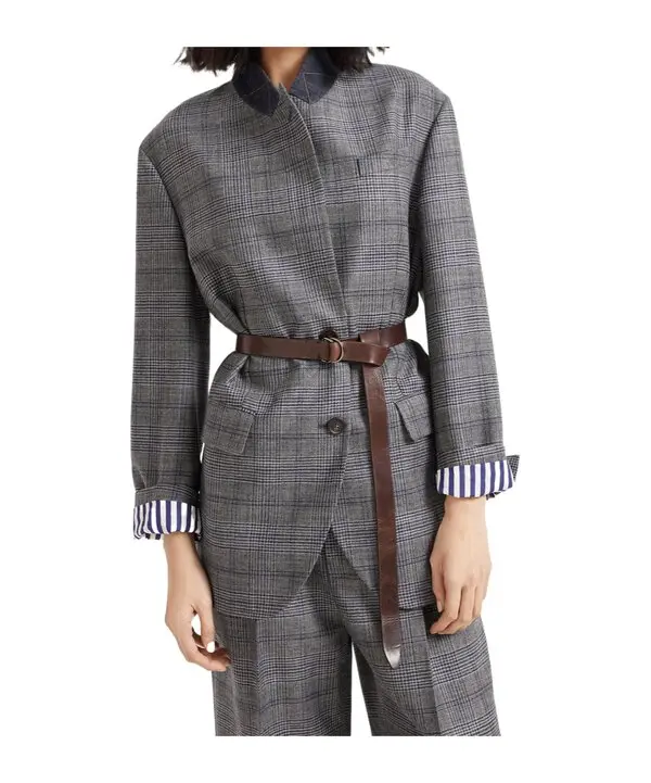 Brunello Cucinelli Long Sleeve Blazer With Removable Belt Loops - Black