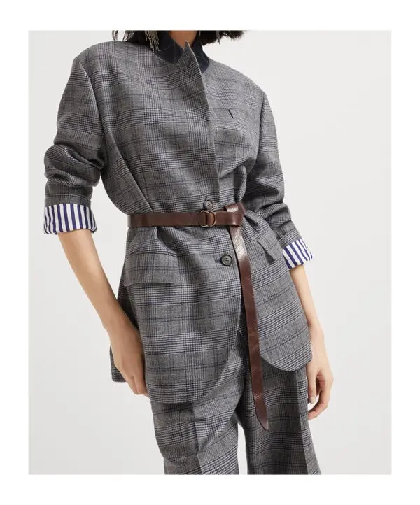 Brunello Cucinelli Long Sleeve Blazer With Removable Belt Loops - Black
