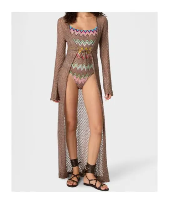 Missoni Spiderweb Motif Lamé Long Cardigan