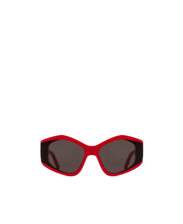 Balenciaga Geometric Frame Sunglasses - Red