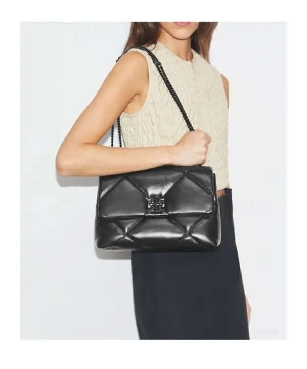 Tory Burch Kira Diamond Quilted Shoulder Bag - Black