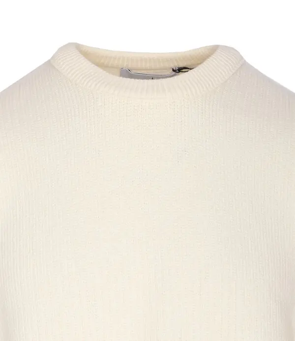 Stone Island Crewneck Sweatshirt With Logo Patch - Ivory