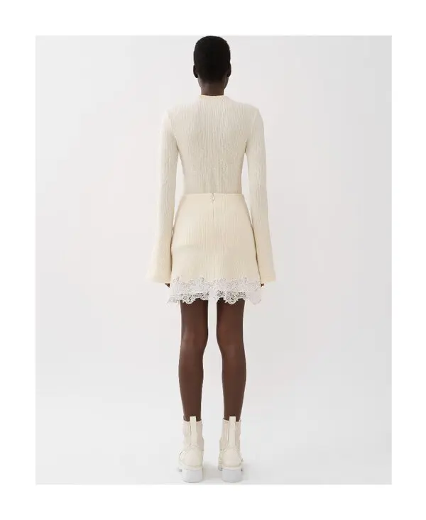 Chloé Lace Detailed Flared Mini Skirt