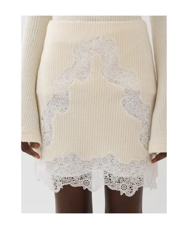 Chloé Lace Detailed Flared Mini Skirt