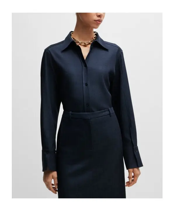 Hugo Boss Regular-fit Twill Blouse