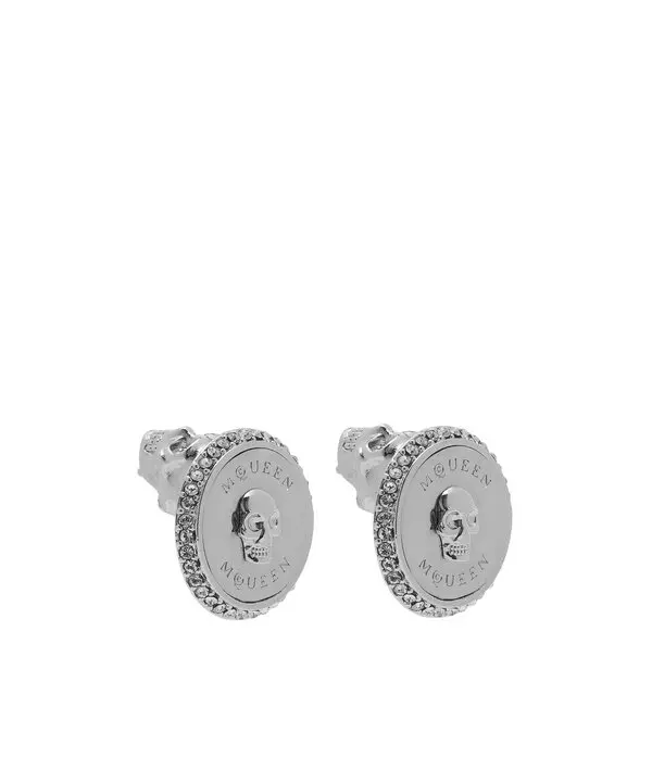 Alexander McQueen Skull Embellished Round Earrings
