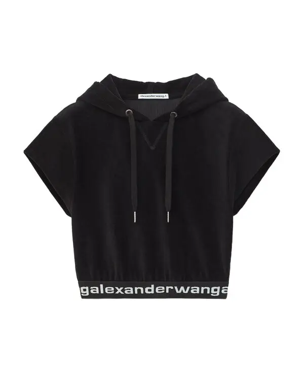 Alexander Wang Cropped Corduroy Hoodie