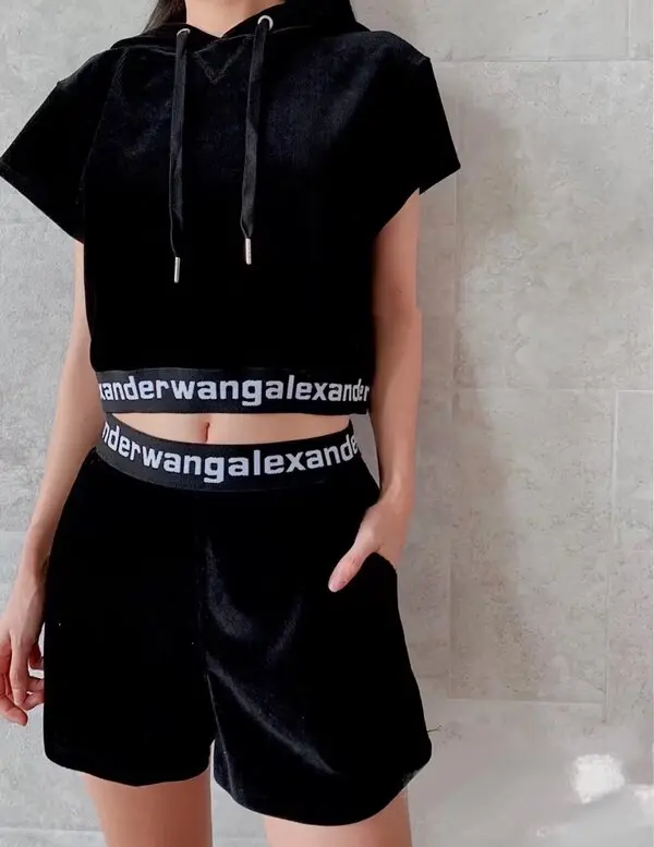 Alexander Wang Cropped Corduroy Hoodie