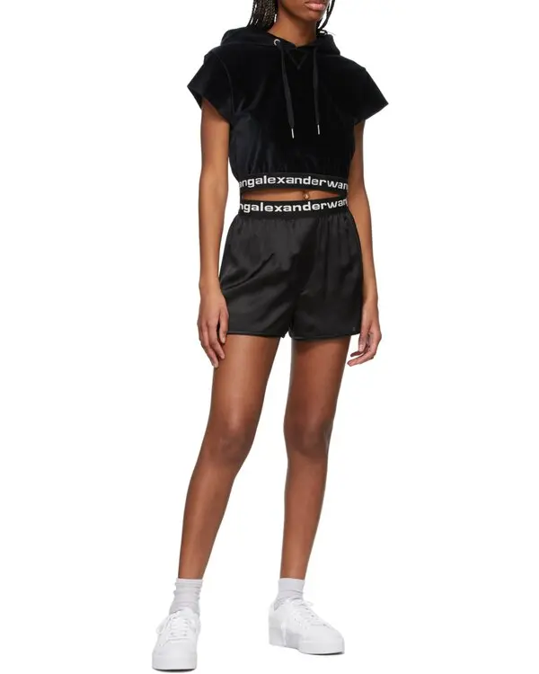 Alexander Wang Cropped Corduroy Hoodie