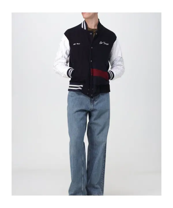 GREG LAUREN Slogan-embroidered Bomber Jacket - Black