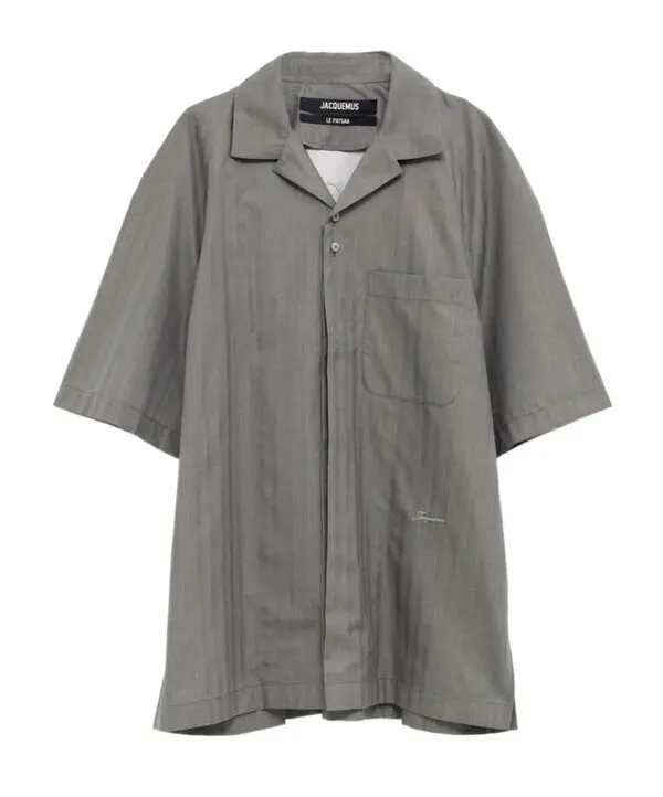 Jacquemus Striped Short-sleeve Shirt - Dark Khaki