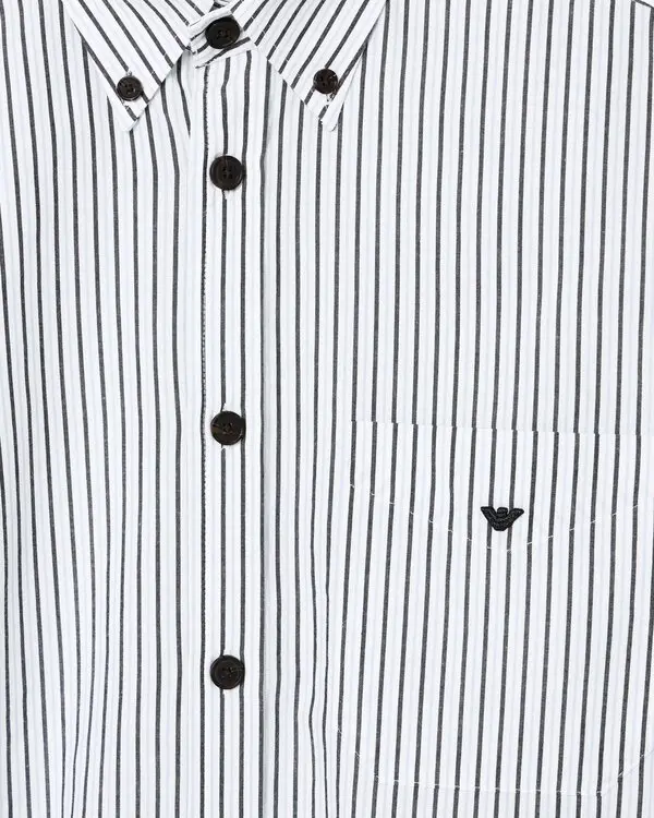 Emporio Armani Striped Button Shirt - White