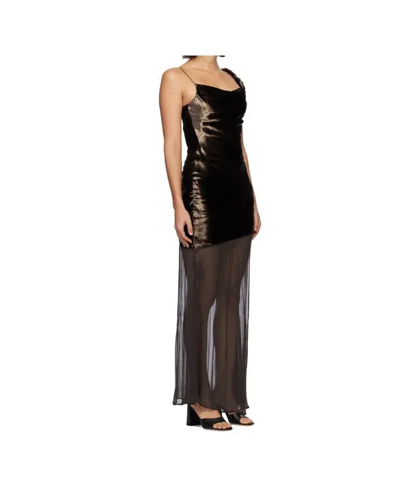 Staud Beaton Velvet And Chiffon Dress