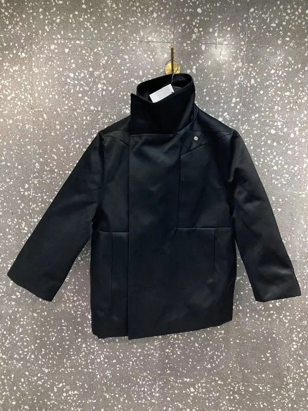 Rick Owens Long-sleeved Down Jacket With Standing Collar