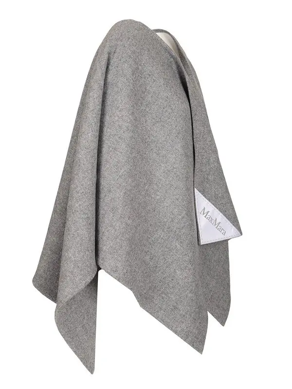 Max Mara Serra Logo Patch Cape - Gray