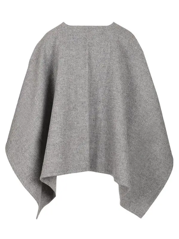 Max Mara Serra Logo Patch Cape - Gray