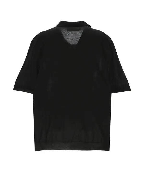 Marni Logo Embroidered Knitted Polo Top
