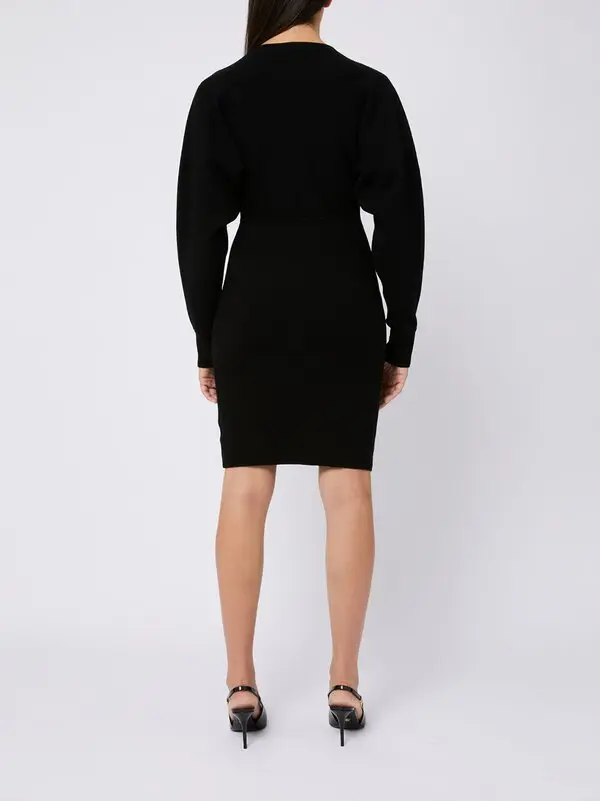 Max Mara Zip Detailed Crewneck Long-sleeved Dress