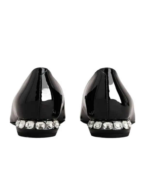 ROGER VIVIER Strass Heel Covered Buckle Ballerinas In Patent Leather