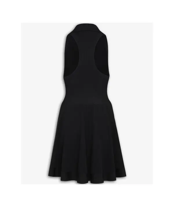 Alaïa Sleeveless Ribbed Skater Polo Dress