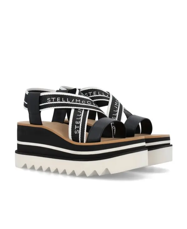 Stella McCartney Crossover Strap Platform Sandals