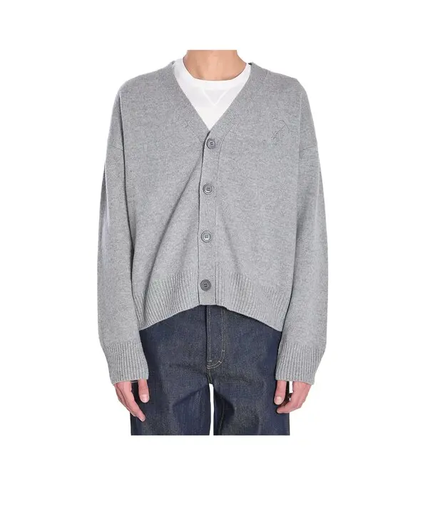 AMI Paris De Coeur V-neck Buttoned Cardigan