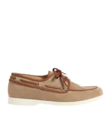 Valentino Garavani Almond Toe Lace-up Boat Shoes - Khaki/tobacco Color